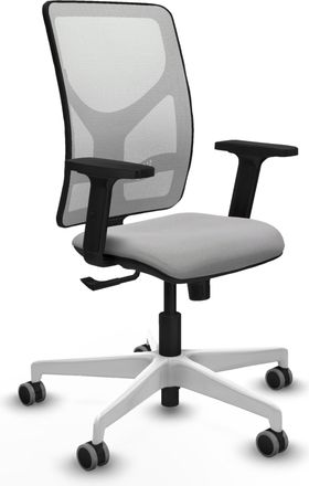 Piqueras y Crespo Gepolsterter B&uuml;rostuhl mit 2D-Armlehnen, h&ouml;henverstellbare Lendenwirbelst&uuml;tze, ausgestattet mit 3 Positionen und Schneideschaum, Wei&szlig;/Hellgrau