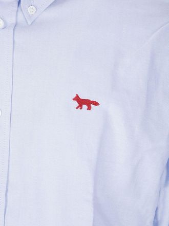 Maison Kitsun&eacute; Embroidered Fox Logo Shirt - Light Blue