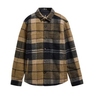Barbour Woodlane Overshirt &agrave; carreaux bross&eacute; - Homme - Chemises - Beige - Taille: L