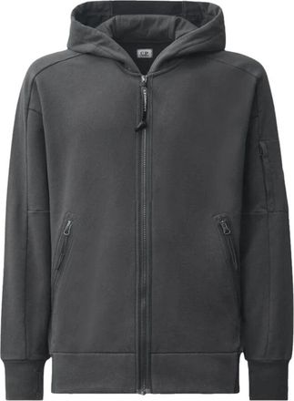C.P. Company Diagonal Raised Fleece Lens Kapuzen-Rei&szlig;verschluss-Sweatshirt - - Sweatshirts & Hoodies - Herren - Grau - M