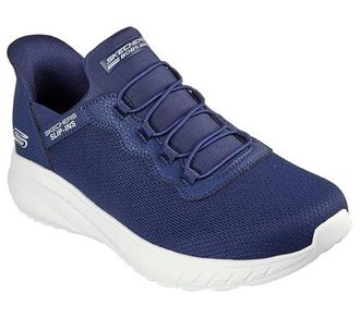 Skechers Hands Free Slip-ins Bobs Squad Chaos-Daily Hype Baskets &agrave; Enfiler Mains-Libres pour Homme, Bleu Marine, 9.5 Wide