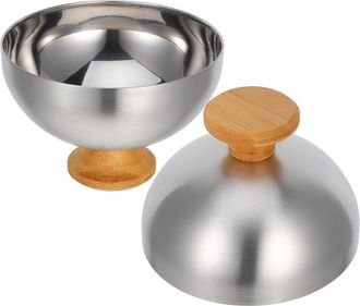 SOLUSTRE 2st&uuml;cke Edelstahl Runde Basting Cover Dampfdeckel Grilldeckel F&uuml;r K&uuml;che Griddle Burger Schmelzk&auml;se Ersatz-wokdeckel Bratpfannendeckel Topfdeckel Decke