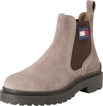 Tommy Jeans Tjm Chelsea Suede (Stiefeletten, Herren, Grau (Porcini Taupe), 46 Eu