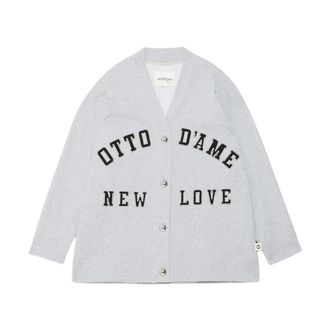 ottod'Ame Femme, Vestes, Gris, Taille: 38/40 FR Felpa Cardigan with Intarsia