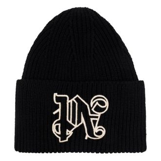 Palm Angels Homme, Accessoires, Noir, Taille: ONE Size PA Monogram Beanie