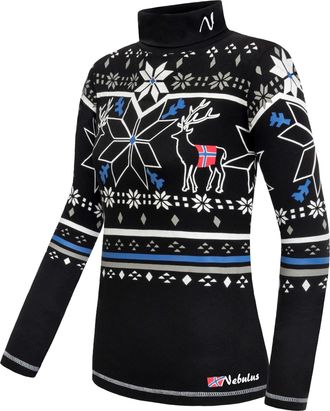 Nebulus Damen Rolli Coaster, Rollkragen, Langarm, schwarz - XXL/44