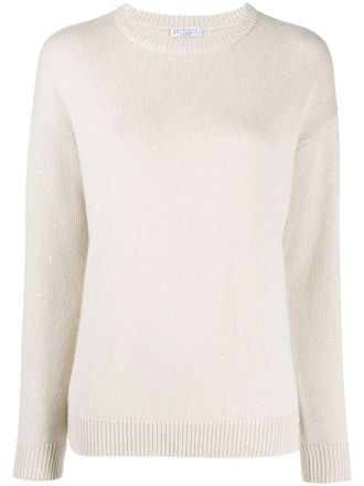 Brunello Cucinelli Pullover mit Pailletten - Nude