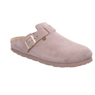 Rohde Clog ROHDE ALBA, Damen, Gr. 36, hellbeige, Veloursleder, unifarben, Schuhe Clog, Mules, Hausschuh mit leichter Laufsohle in Weite G (weit)
