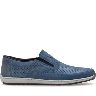Rieker Homme, Chaussures, Bleu, Taille: 46 EU mocassins bleus d&eacute;contract&eacute;s ferm&eacute;s