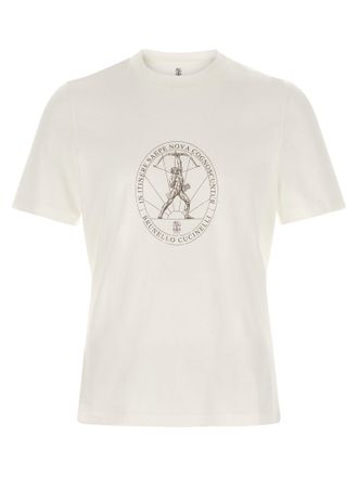 Brunello Cucinelli Graphic Logo Print T-shirt - White