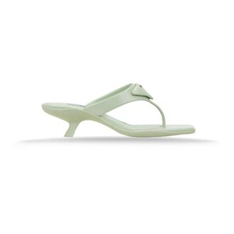 Prada Damen Slip-On Ledersandalen - - Shoes - Damen - Gr&uuml;n - 36 1/2 EU