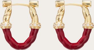 Ferragamo Damen Creolen mit Lack (S) Rot