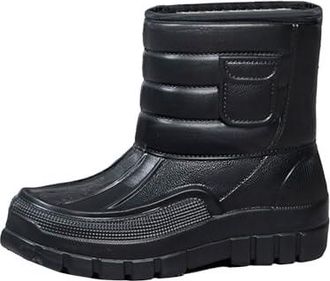 Generic Bottes de neige dhiver pour homme avec doublure en fourrure chaude - Imperm&eacute;ables - Semelle en caoutchouc antid&eacute;rapante - L&eacute;g&egrave;res et confortables &agrave; en