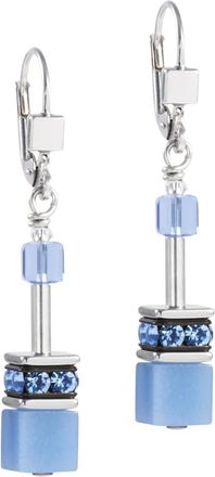 Coeur de Lion Ohrringe - GeoCUBE Iconic Mono Silber Ohrringe - Gr. unisize - in Blau - f&uuml;r Damen