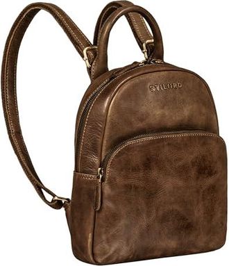 STILORD Ruby Daypack en Cuir pour Femmes Sac &agrave; Dos Petit Backpack Vintage Sac &agrave; Main City pour Les Sorties Shopping Porte &agrave; l&Eacute;paule S Cuir v&eacute;ritable, Couleur: