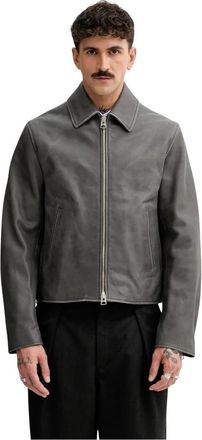 Kenzo Leather Jacket - - Jackets - Herren - Grau - M