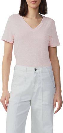 s.Oliver Leichtes T-Shirt aus Leinen mit V-Ausschnitt