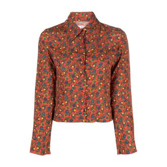 ERL Folksy Flower Printed Crepe Blouse - - Jackets - Damen - Mehrfarbig - XS