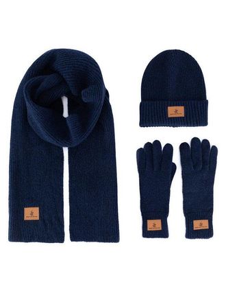 Beverly Hills Polo Club Set M&uuml;tze, Schal und Handschuhe BHPC-MC-001-AW24 Dunkelblau
