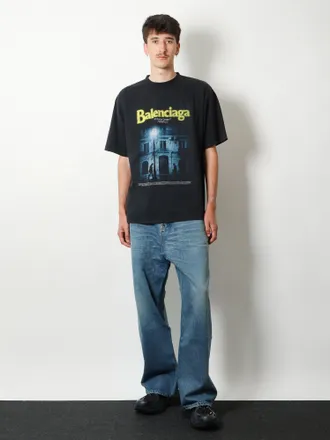 Balenciaga Mens Jeans Baggy Fit Blue Cotton