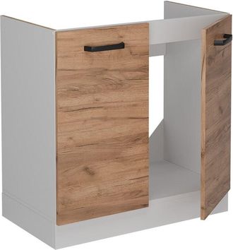 Vicco Meuble bas sous-&eacute;vier R-Line, Ch&ecirc;ne de force dor&eacute;, 80cm sans pt Vicco