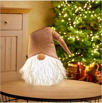 Com-Four Premium Weihnachts-Wichtel mit LED als Weihnachtsdeko - skandinavischer Wichtel mit warmweißem LED-Licht - beleuchteter Deko-Wichtel [Auswahl variiert