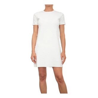 Blugirl Strickkleid mit Rosenapplikation - - Dresses - Damen - Wei&szlig; - S