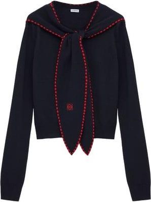 Loewe Pull lavalli&egrave;re &agrave; d&eacute;tails brod&eacute;s en laine