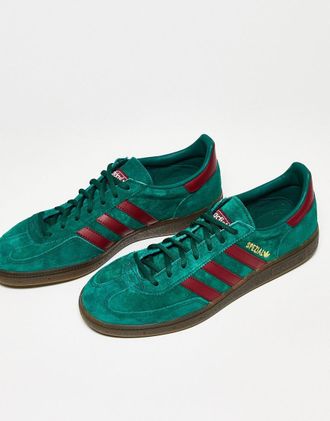 adidas Originals Handball Spezial - Baskets avec semelle en caoutchouc - Vert et bordeaux - MGREEN