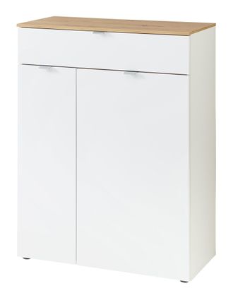 Möbelando Schuhschrank >Bari< in Weiß matt, MDF, Spannplatte - 78x103x38cm (BxHxT)