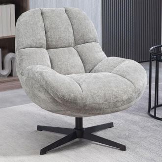 M&S Collection M&s - Fauteuil pivotant 75,5x82x86 cm en tissu gris clair - motta