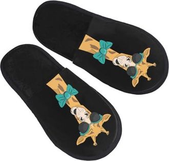 Generic Chaussons Girafe Drôle Avec Des Lunettes De Soleil Doux Pantoufles Portative Slippers Pour Chambre De Camping Outdoor L