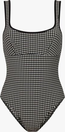 D Nu D Maillot de bain une pi&egrave;ce &agrave; carreaux et d&eacute;collet&eacute; arrondi