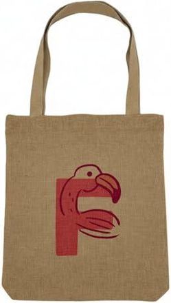 Fabulous Sac Shopping Tote Bag Aspect Lin - F like Flamingo Letter First Name Animals Drawing Child - Sac de Courses Toile Epaisse 360g Beige Naturel Cabas Por