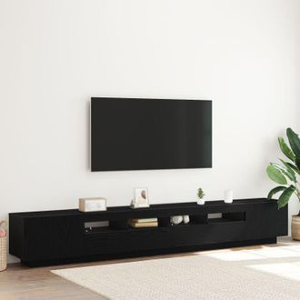 vidaXL Vidaxl - Meuble tv 3 pcs Noir 260 x 35 x 40 cm Bois ding&eacute;nierie