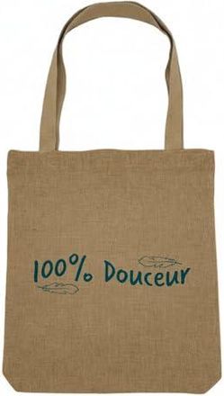 Fabulous Sac Shopping Tote Bag Aspect Lin - 100% Douceur Plume B&eacute;b&eacute; Mignon - Sac de Courses Toile Epaisse 360g Beige Naturel Cabas Port&eacute; Epaule Solide Imprim&eacute; 
