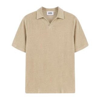 Alpha Studio Homme, Tops, Beige, Taille: 3XL Polo Skipper en lin et coton