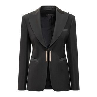 Max Mara Blazer mit V-Ausschnitt - - Jackets - Damen - Schwarzk - M