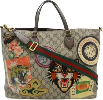 Gucci unisex, Pre-owned, Beige, Taille: ONE Size Sac fourre-tout en toile Pre-owned