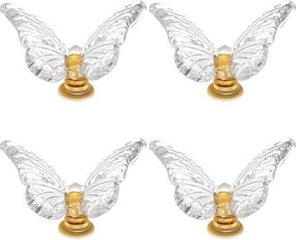 Generic Zghhc 4 Stück Kommodengriffe, Kristall-Schmetterlings-schranktürknauf, Möbel, Kleiderschrank, Schrankgriffe, Dekorative Einloch-Griffe