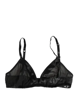 Dolce & Gabbana Womens Black Nylon Stretch Soft Cup Brassiere Underwear Elastane Silk Clothing