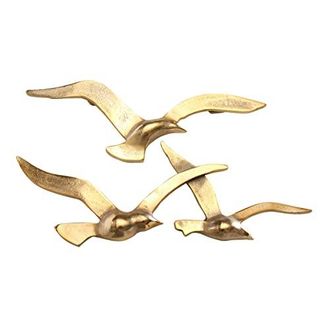Boltze Boltze Wandobjekt Birdy (gold, Wanddeko aus Metall, maritimes Motiv, Wandbild f&uuml;r Flur / Wohnzimmer / Esszimmer) 1011623