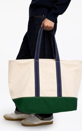 Arket Gro&szlig;e Tragetasche Aus Canvas -Gr&uuml;n