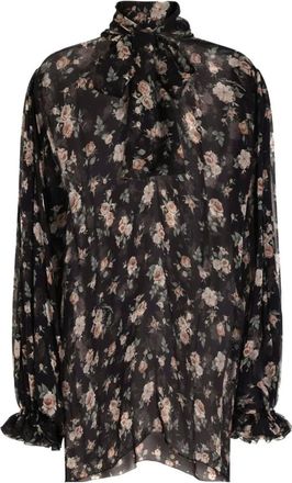 Dolce & Gabbana Femme, Blouses et Chemises, Multicolore, Taille: 36 FR Blouse en soie &agrave; imprim&eacute; floral