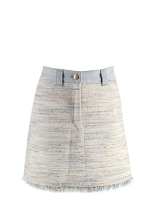 Sandro Blue Bertille Tweed Mini Skirt Size XS