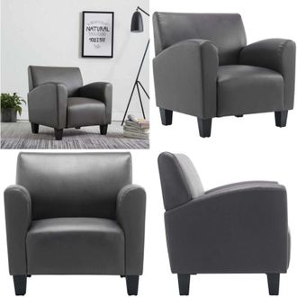 vidaXL Sessel Grau Kunstleder - Vidaxl