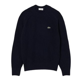 Lacoste Pull col rond en laine &eacute;paisse, bleu marine fonc&eacute;, Bleu marine, XL