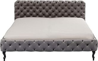 Kare Design Design Bett Desire 180x200cm, velvet silbergrau, luxuri&ouml;ses Polsterbett,raffiniertes Samtbett, (H/B/T) 100x197x228cm
