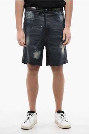 Diesel Acid-Wash Effect Coated Track Denim D-BOXY-S Shorts size Xs