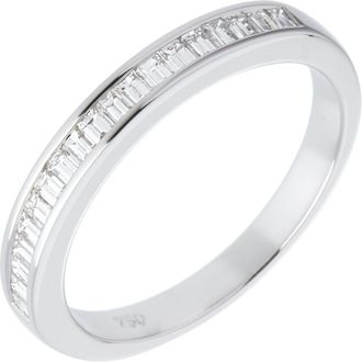 Edenly Trauring zur Hälfte mit Diamanten besetzt in Weissgold - Kanalfassung - 0.3 Karat